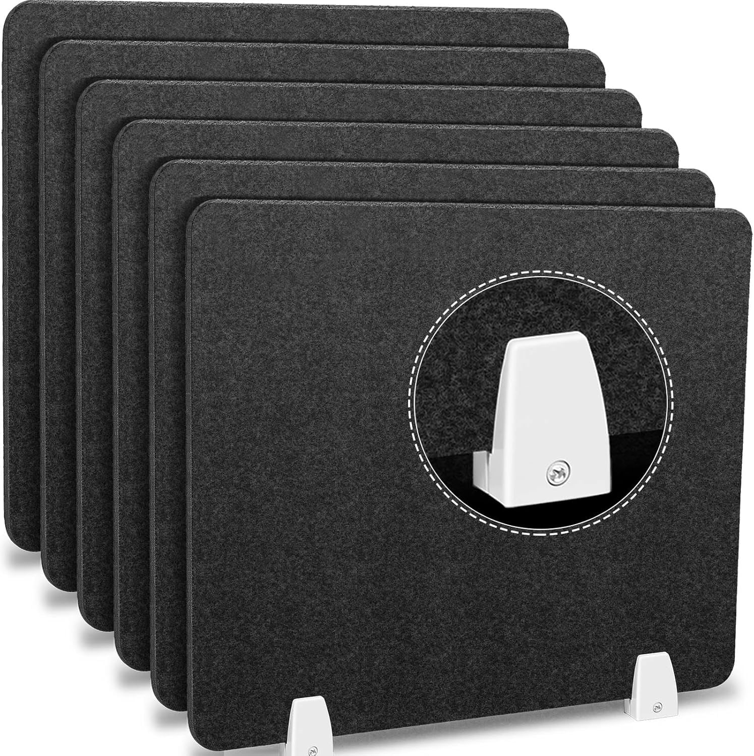 6 Pcs Desk Divider Privacy Panel 20 x 24" Clamp-on Acoustic ...