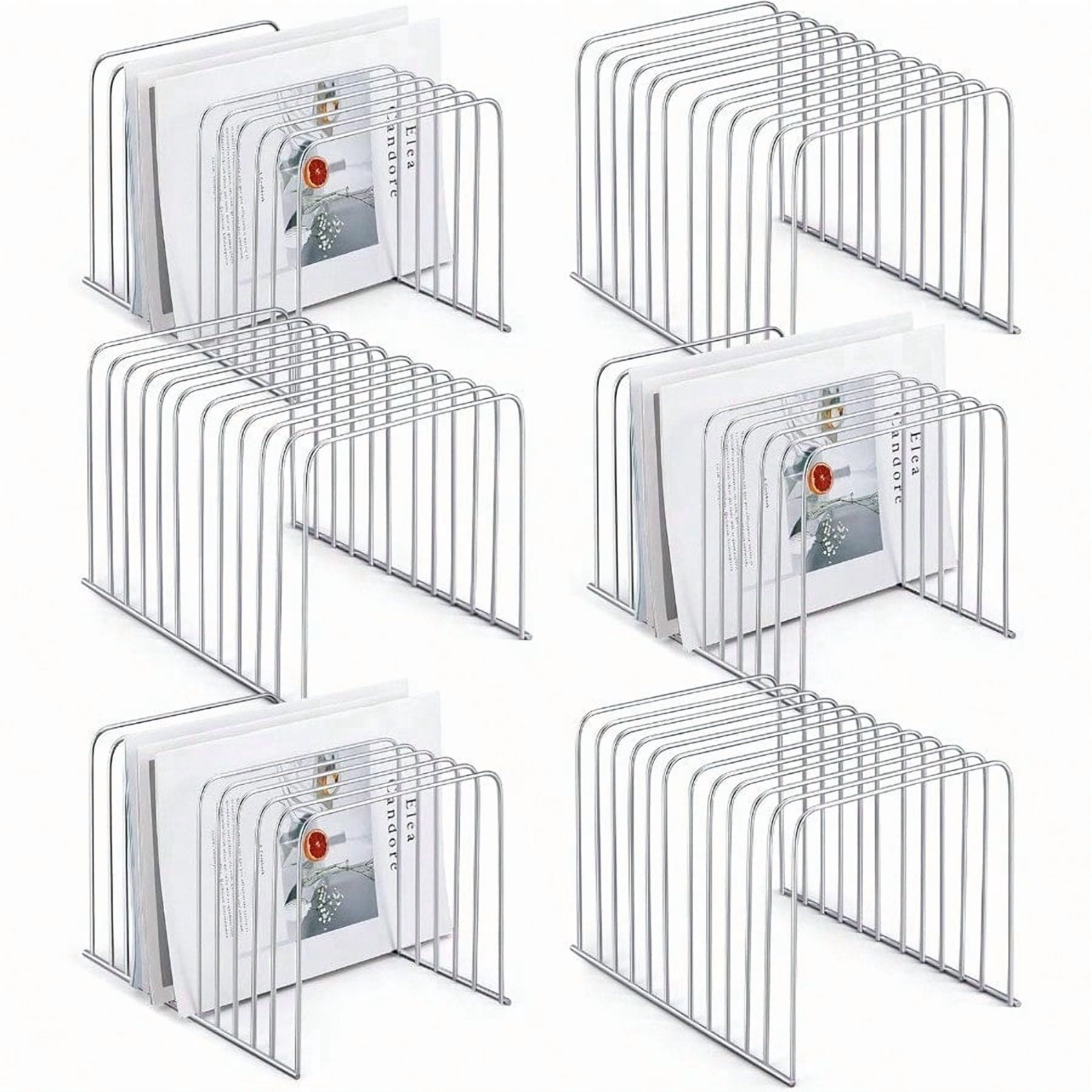 6 Pcs Desktop Organizer Wire Desk File Organizer Vertical Metal Stand ...