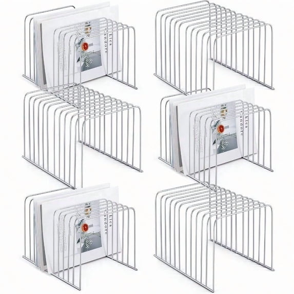 6 Pcs Desktop Organizer Wire Desk File Organizer Vertical Metal Stand ...