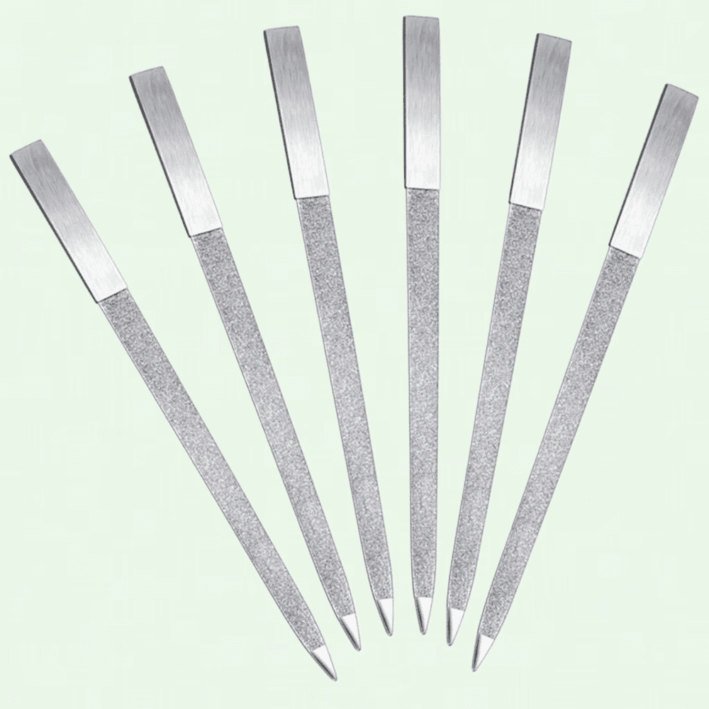 6 Pcs Diamond Nail Files, Double Sided with Comfortable Handle, 7 Inch ...
