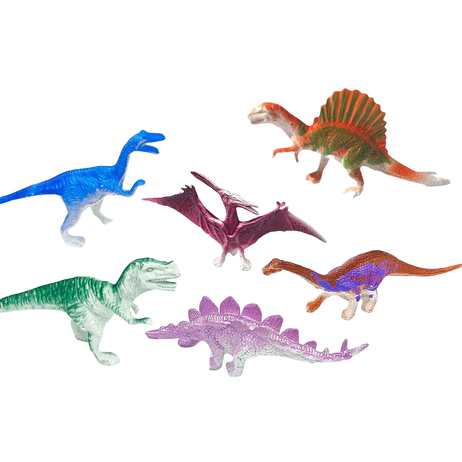 6 Pcs Dinosaur Toys, Plastic Mini Dinosaur Figures Toys Set, Dinosaur ...