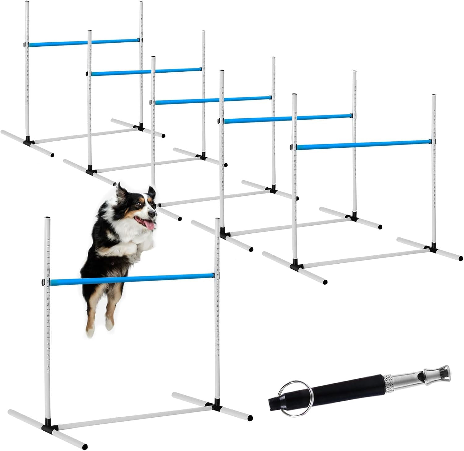6 Pcs Dog Agility Training Equipments Hobby Horse Jumps Adjustable ...