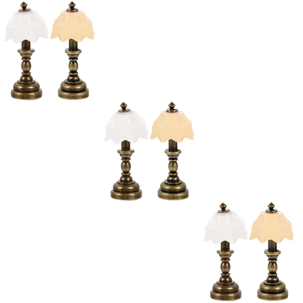 6 Pcs Doll House Model Table Lamps Tiny Mini Bedside Kids Playset Toy ...