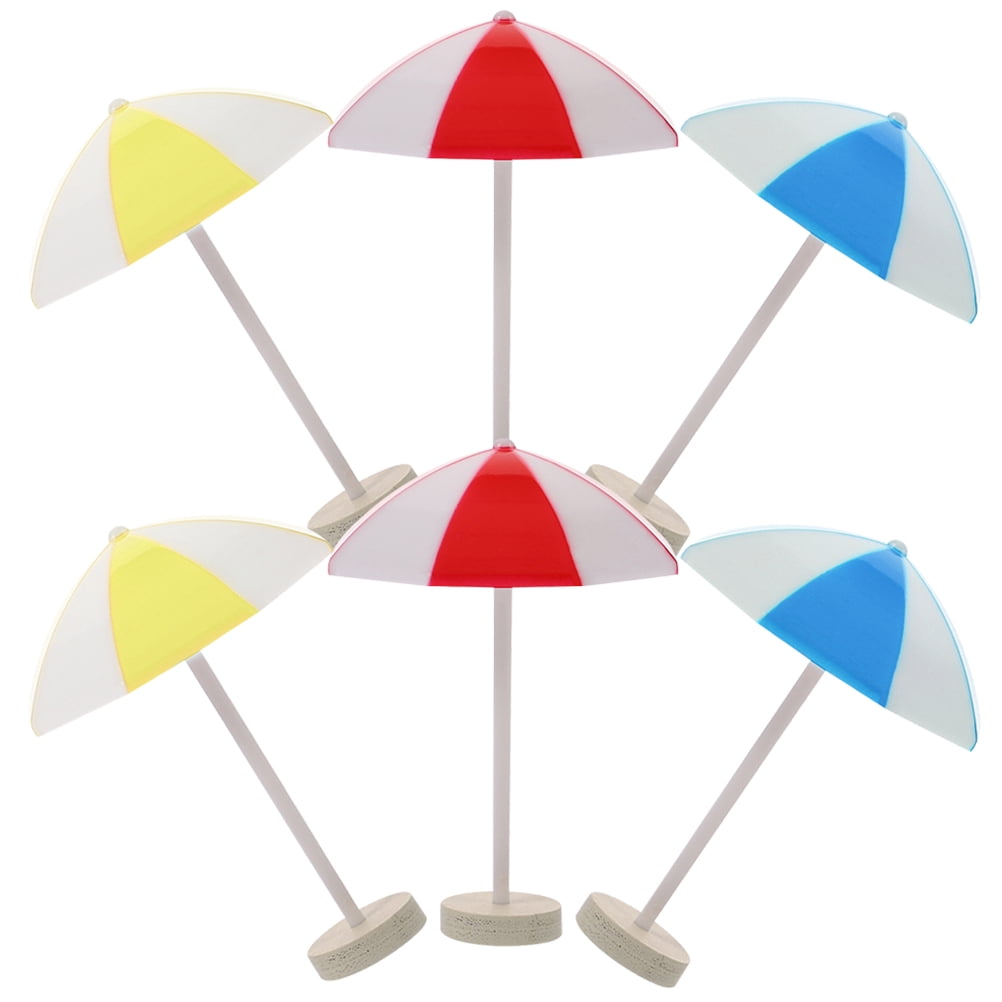 6 Pcs Dollhouse Decorative Plastics Mini Umbrellas Tiny Umbrella Model ...