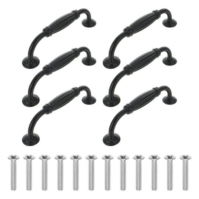6 Pcs Door Knob Simple Handle Handles 14.8X3.5X2.1CM Black - Walmart.com