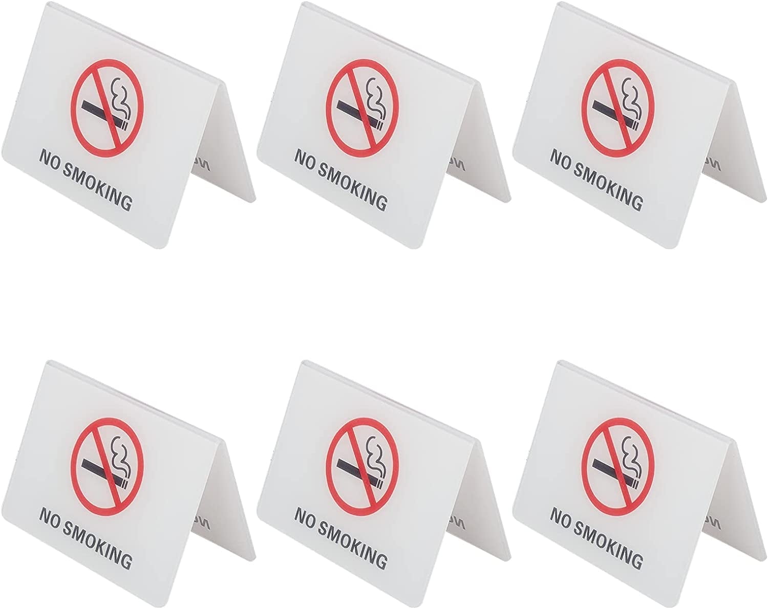 6 Pcs Double-Sided Acrylic No Smoking Table Tent Signs Non-Smoking Desk ...
