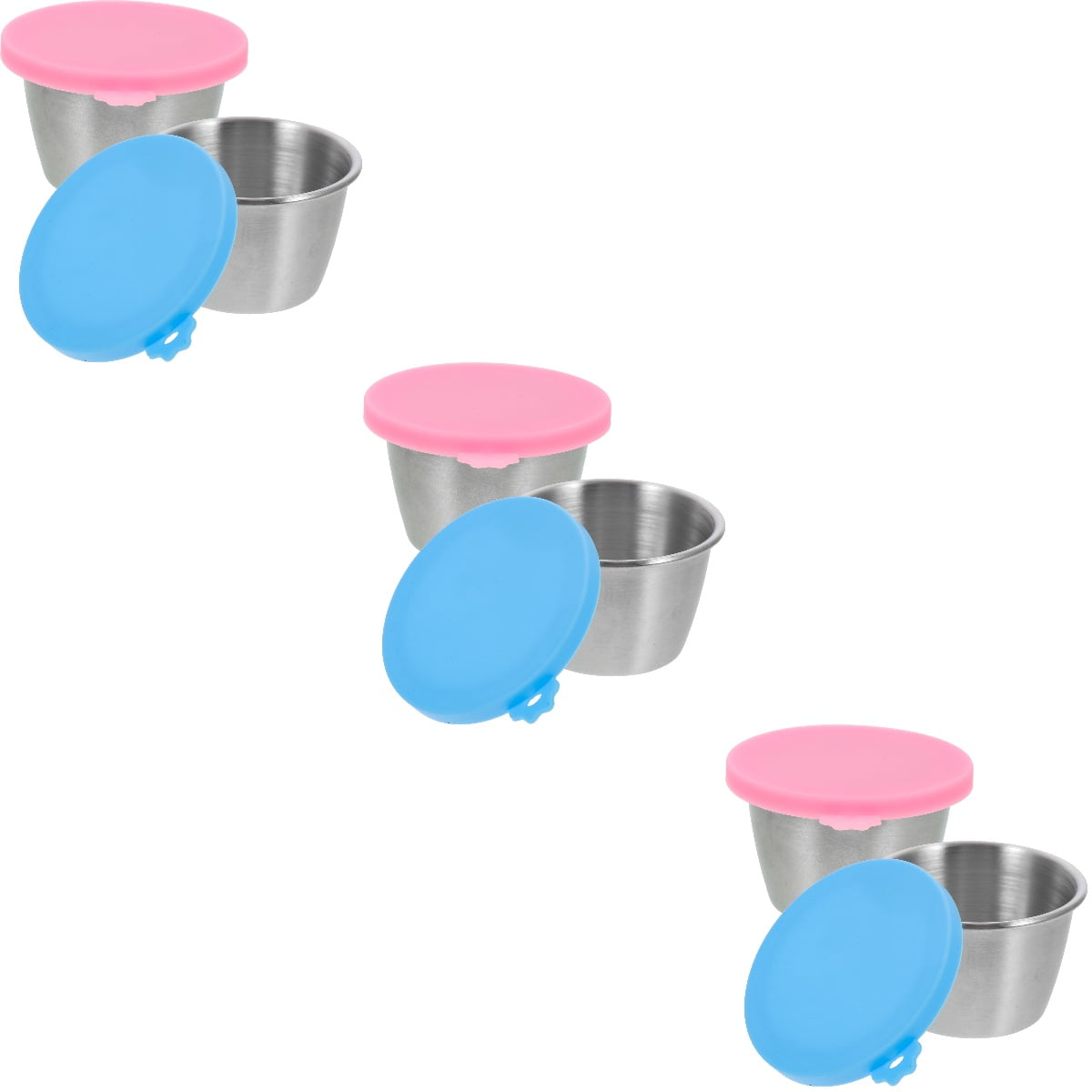 6 Pcs Dressing Container to Go Mini Ramekins Stainless Steel Sauce Cup ...