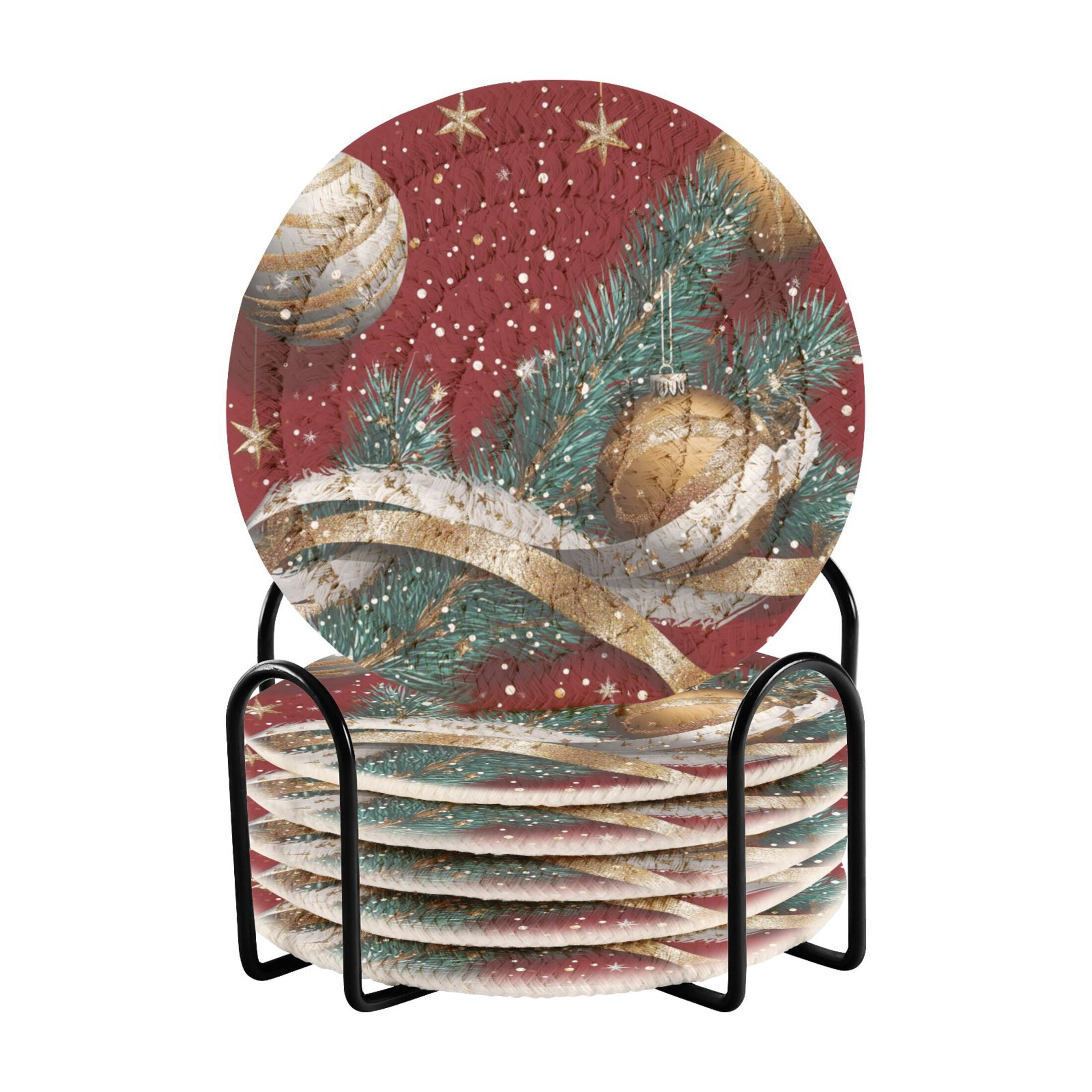 6 Pcs Drink Coasters with Holder Absorbent Coasters Minimalist Home ...