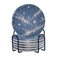 6 Pcs Drink Coasters with Holder 3.94in Woven Coasters for Drinks Deep ...