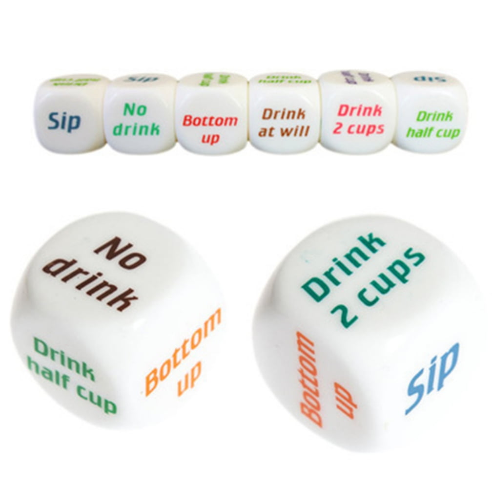6 Pcs Drinking Dice Rolling Decider Bachelorette Game, Drunk Frenzy ...