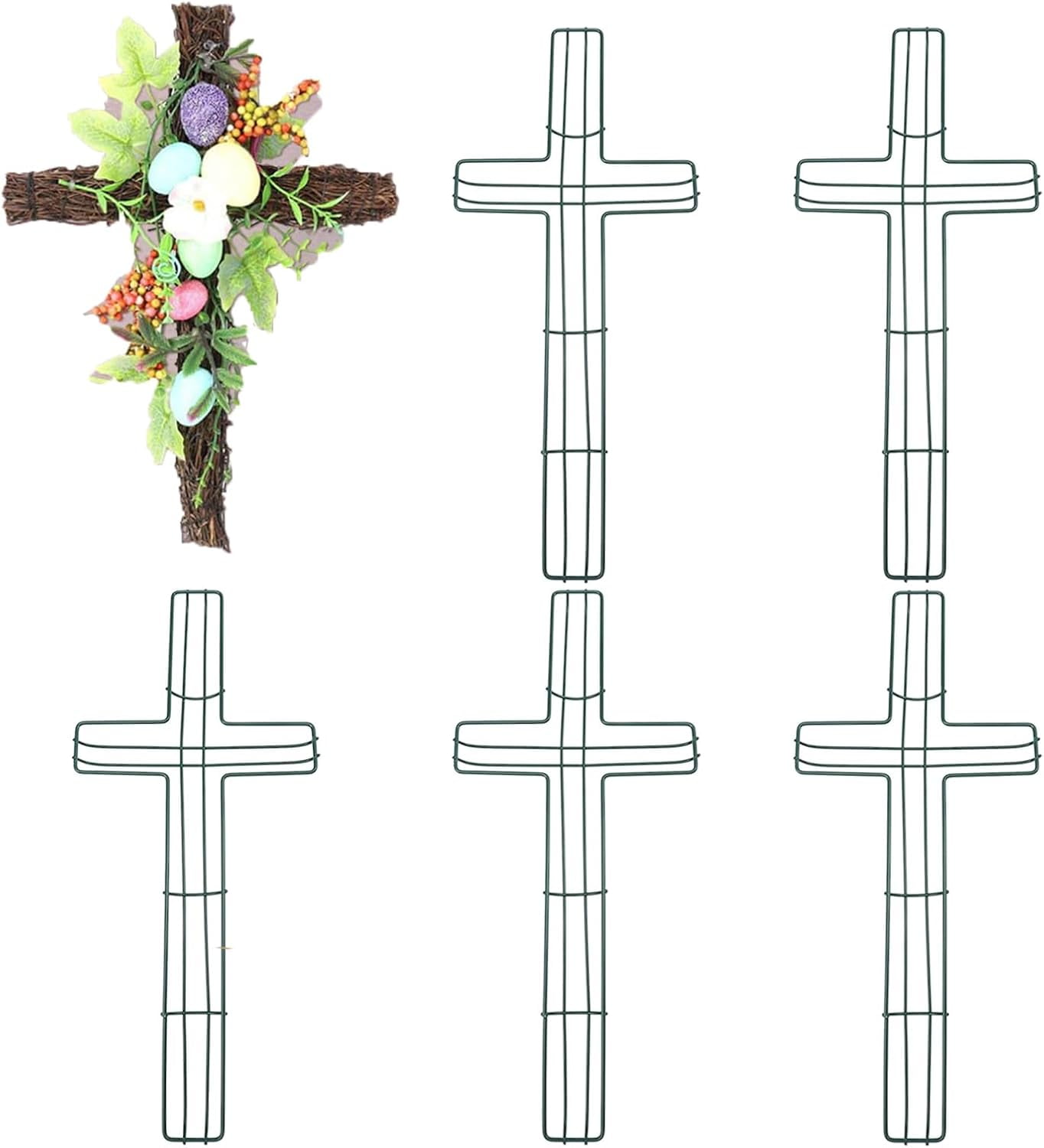 6 Pcs Easter Rabbit/Heart/Bee/Carrot Wreath Metal Frame, Wire Form Floral Garden Wire Wreath ...