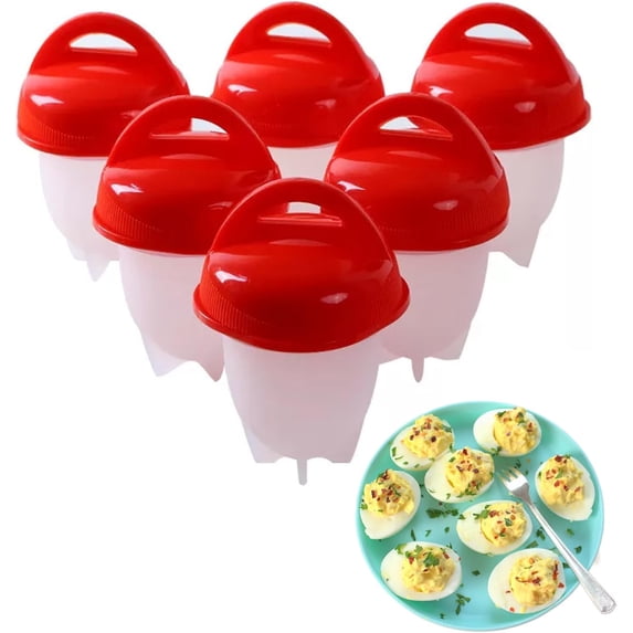 6 Pcs Egg Cooker,Silicone Poacher Cups,Hard Boiled Egg,Egg Coddler,Hard ...