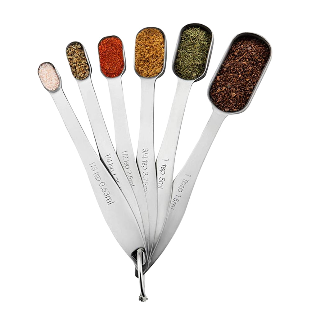 6 Pcs Electric Measuring Spoon Rectangular Cups Magnetic Scoops Silver ...