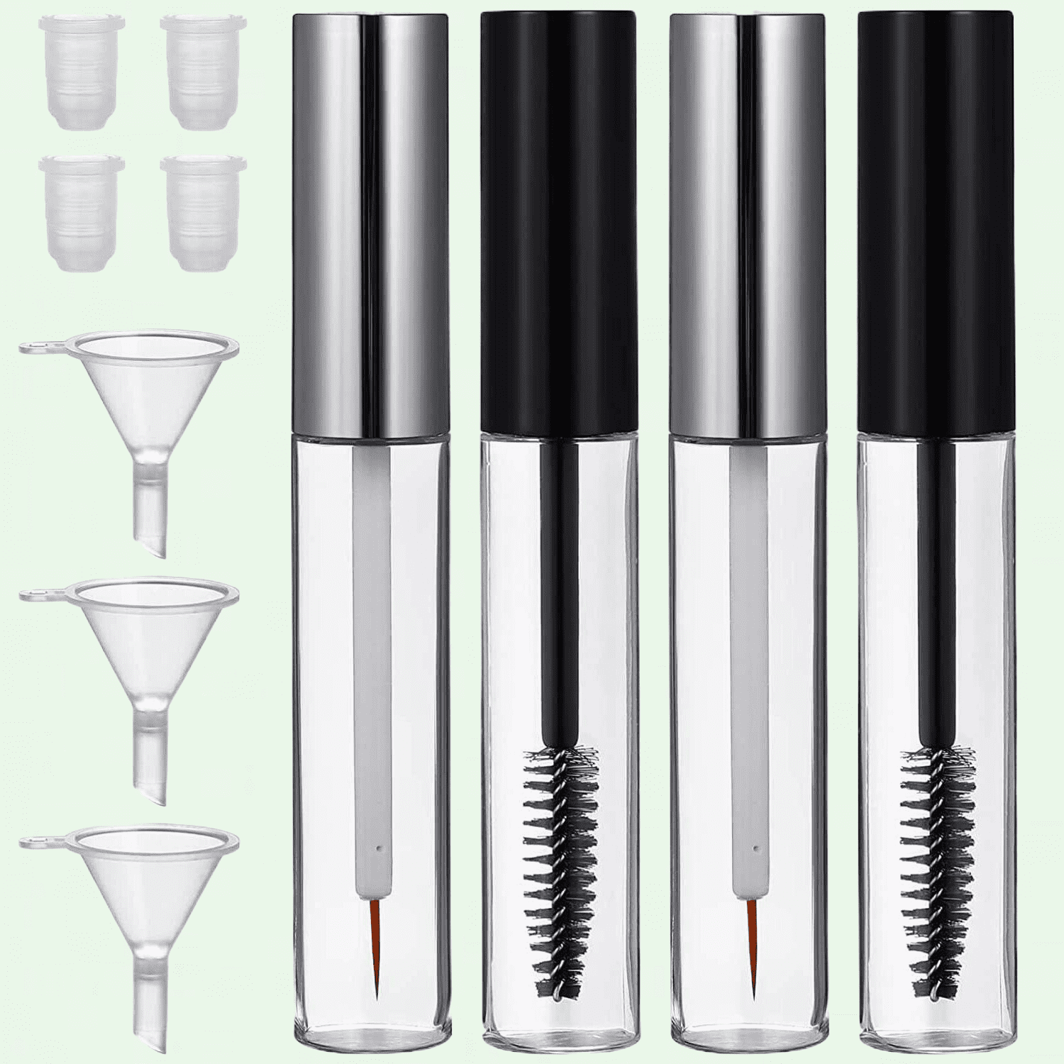 6 Pcs Empty Mascara Tubes with Wand, 10ML Eyelash Serum Containers ...