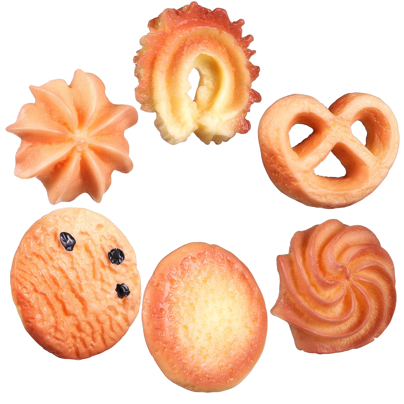 6 Pcs Fake Cookies Artificial Cookie Model Fake Biscuit Artificial ...