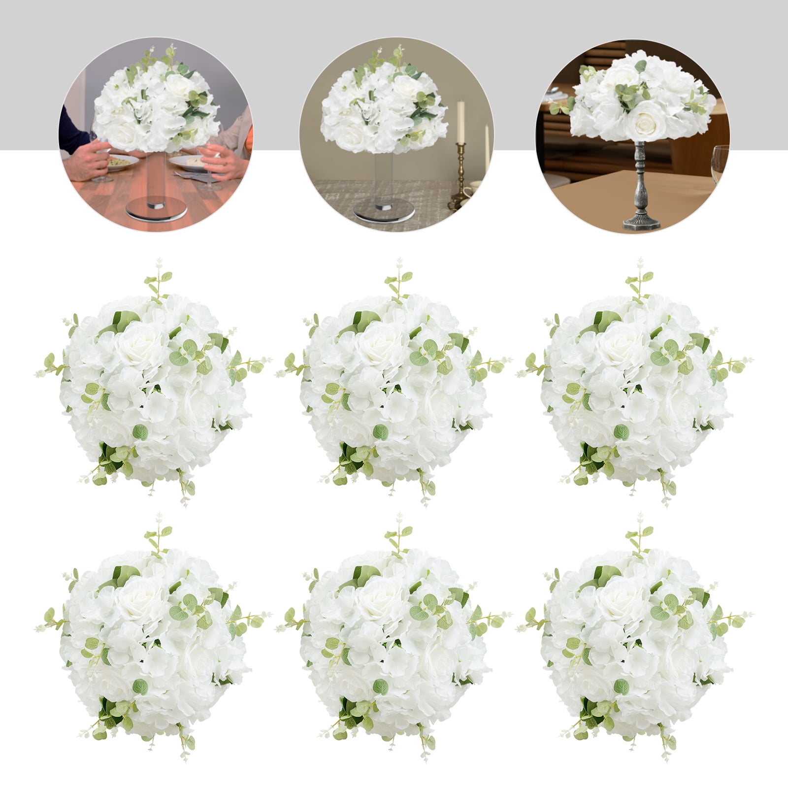 6 Pcs Fake Small Rose Balls – Exquisite Artificial Flower Balls for ...