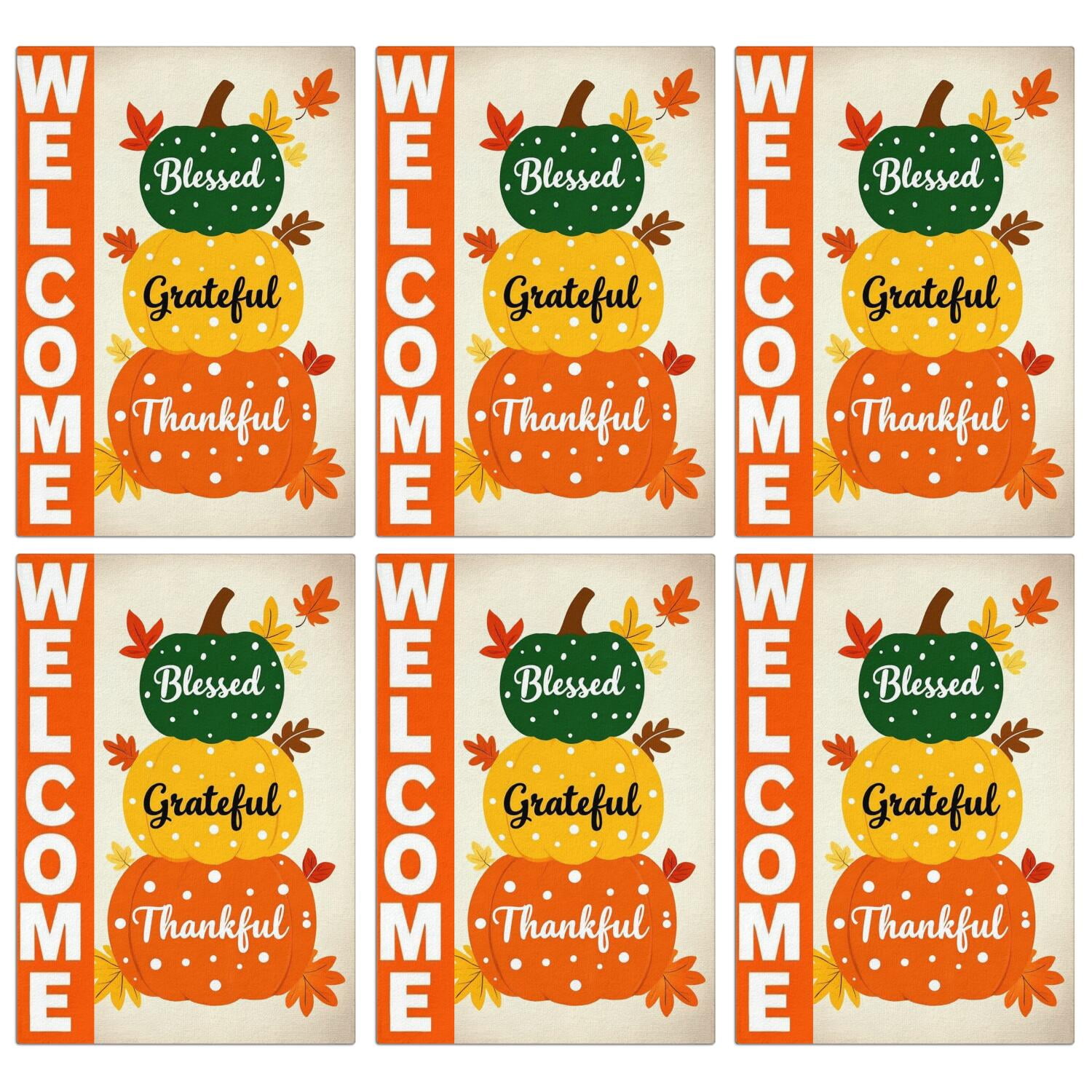 6 Pcs Fall Pumpkin Welcoe Kitchen Towels,Microfiber Dish Towels,Kitchen ... 6 Pcs Fall Pumpkin Welcoe Kitchen Towels,Microfiber Dish Towels,Kitchen ...