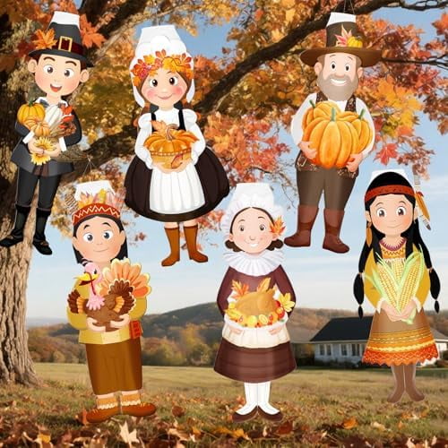 6 Pcs Fall Thanksgiving Windsocks Thanksgiving Outdoor Decorations ...