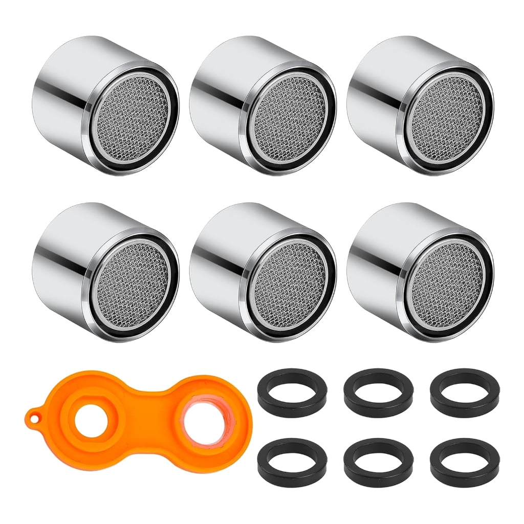 6 Pcs Faucet Filters with Wrench Set Kitchen Water Tap Aerator Water ...