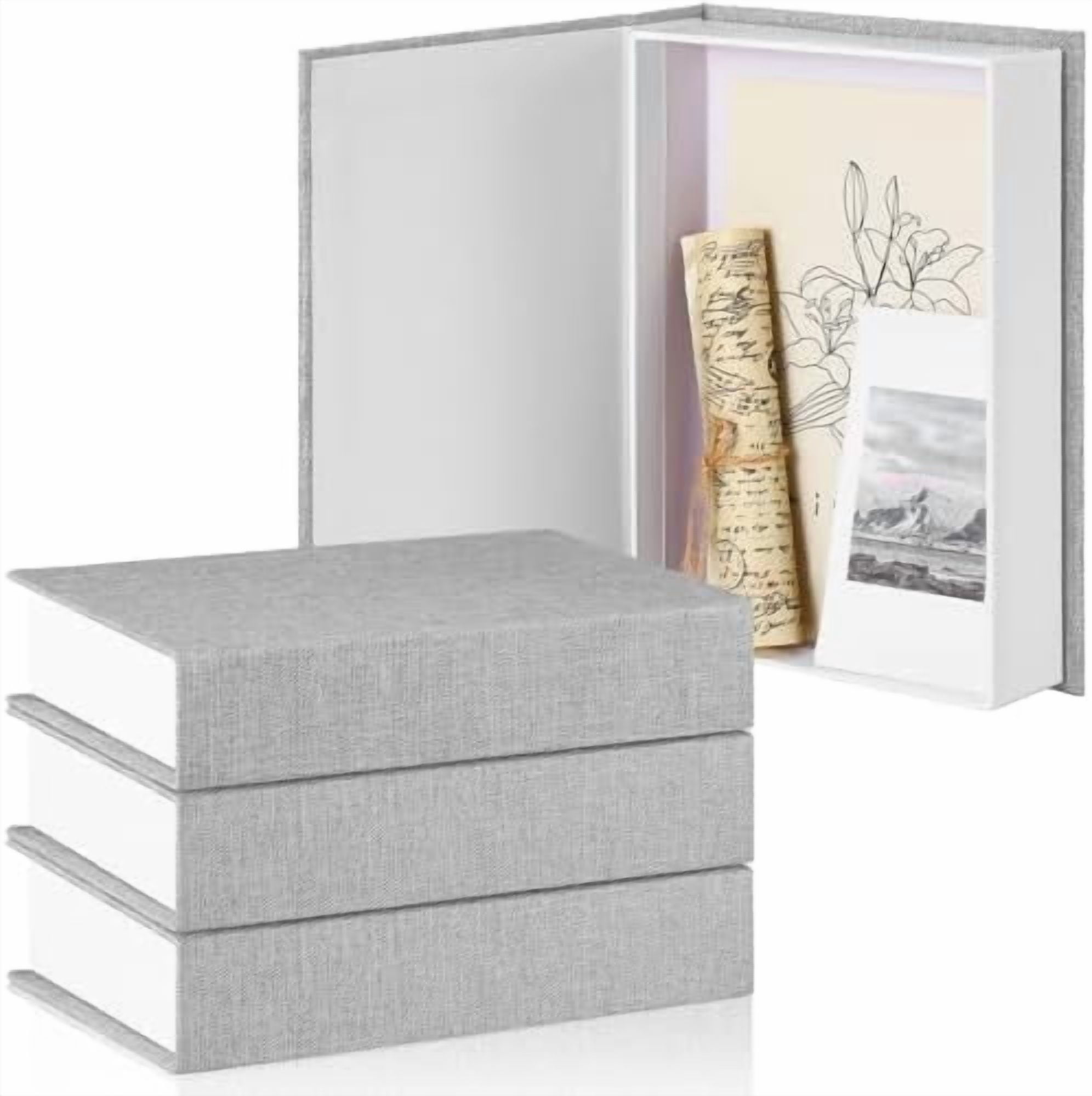 6 Pcs Faux Decorative Books Set for Home Decor Linen Fake Book Storage ...