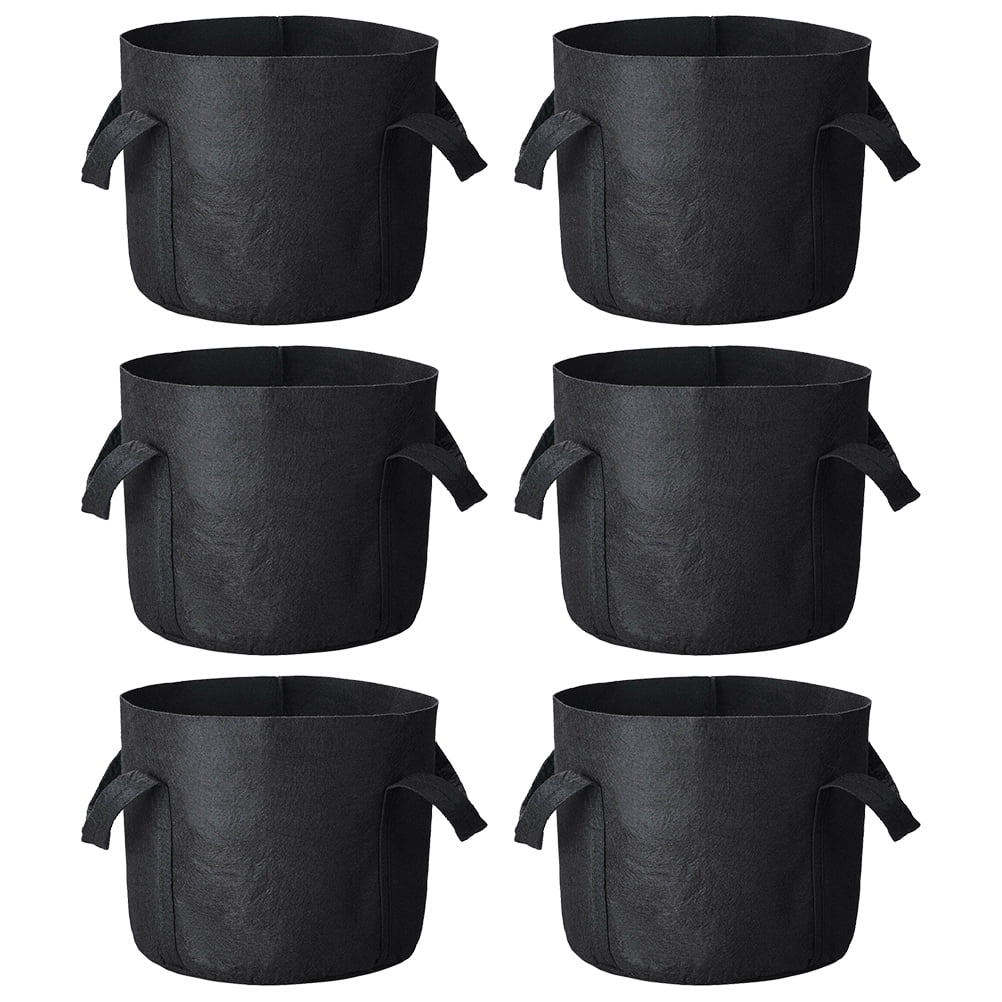 6 Pcs Felt Planting Bag Round Planting Pouch Maintain Plants Potato ...