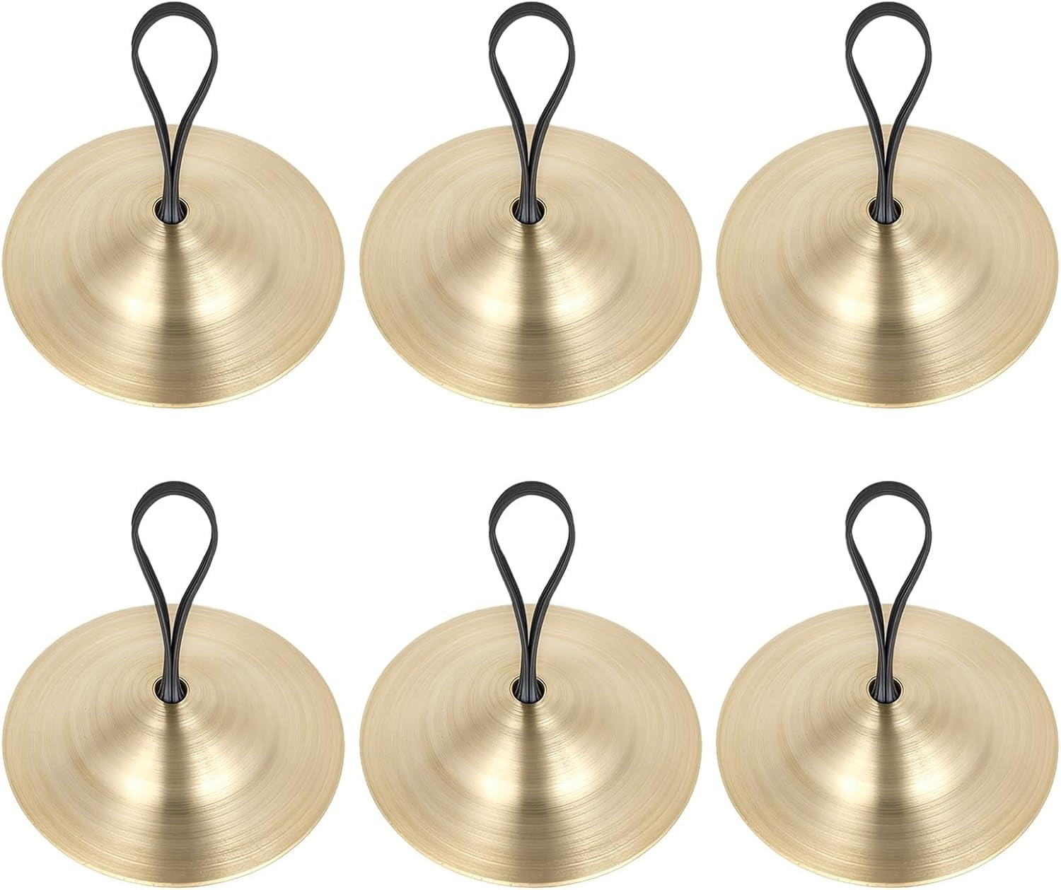 6 Pcs Finger Cymbals Gold Metal Mini Percussion Instrument Fingers 2.1 ...