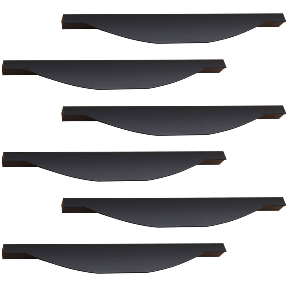 6 Pcs Finger Drawer Pulls Cabinet Door Modern Black Small for Cabinets ...
