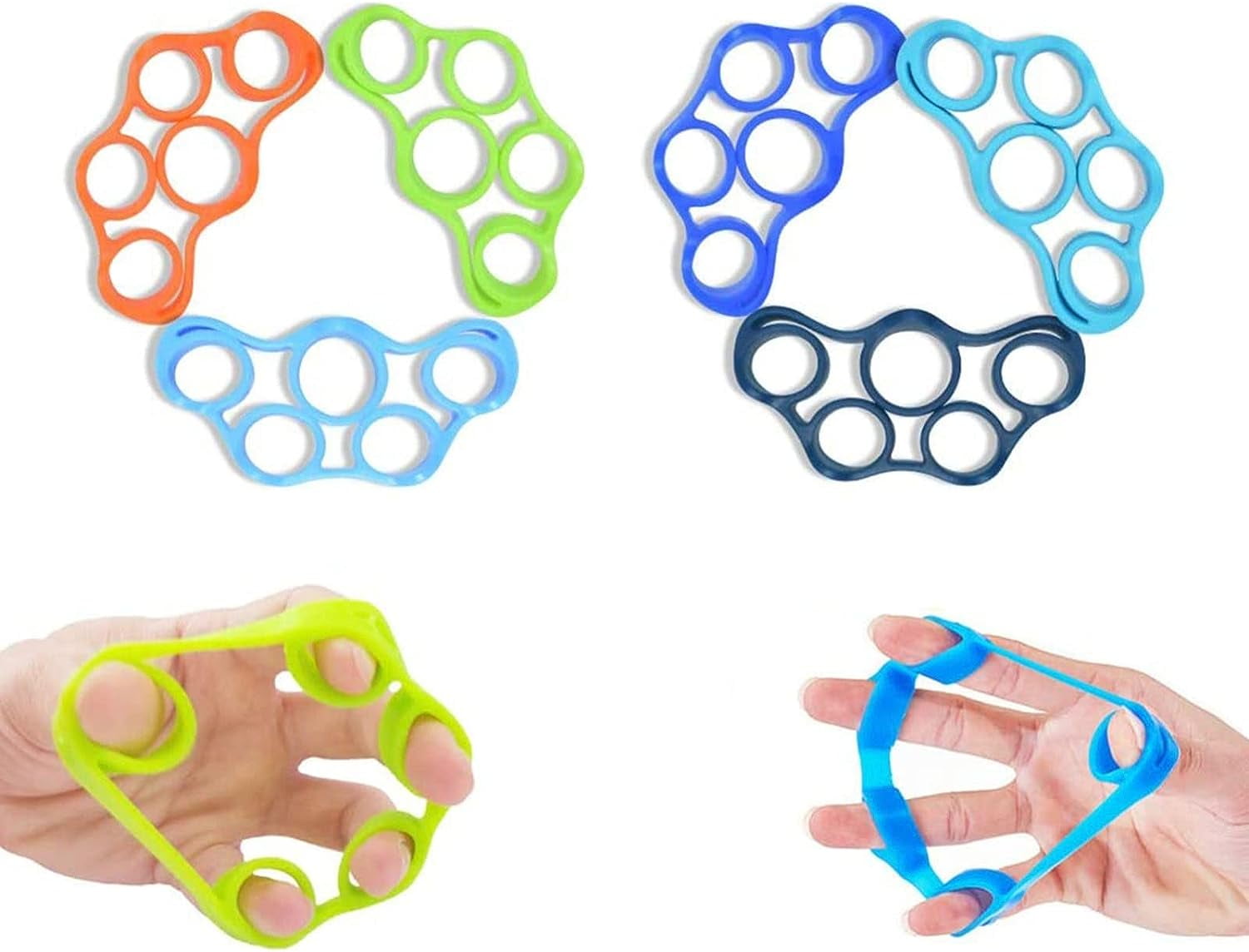 6 Pcs Finger Stretcher Trainer, Hand Exerciser 3 Resistance Levels with ...