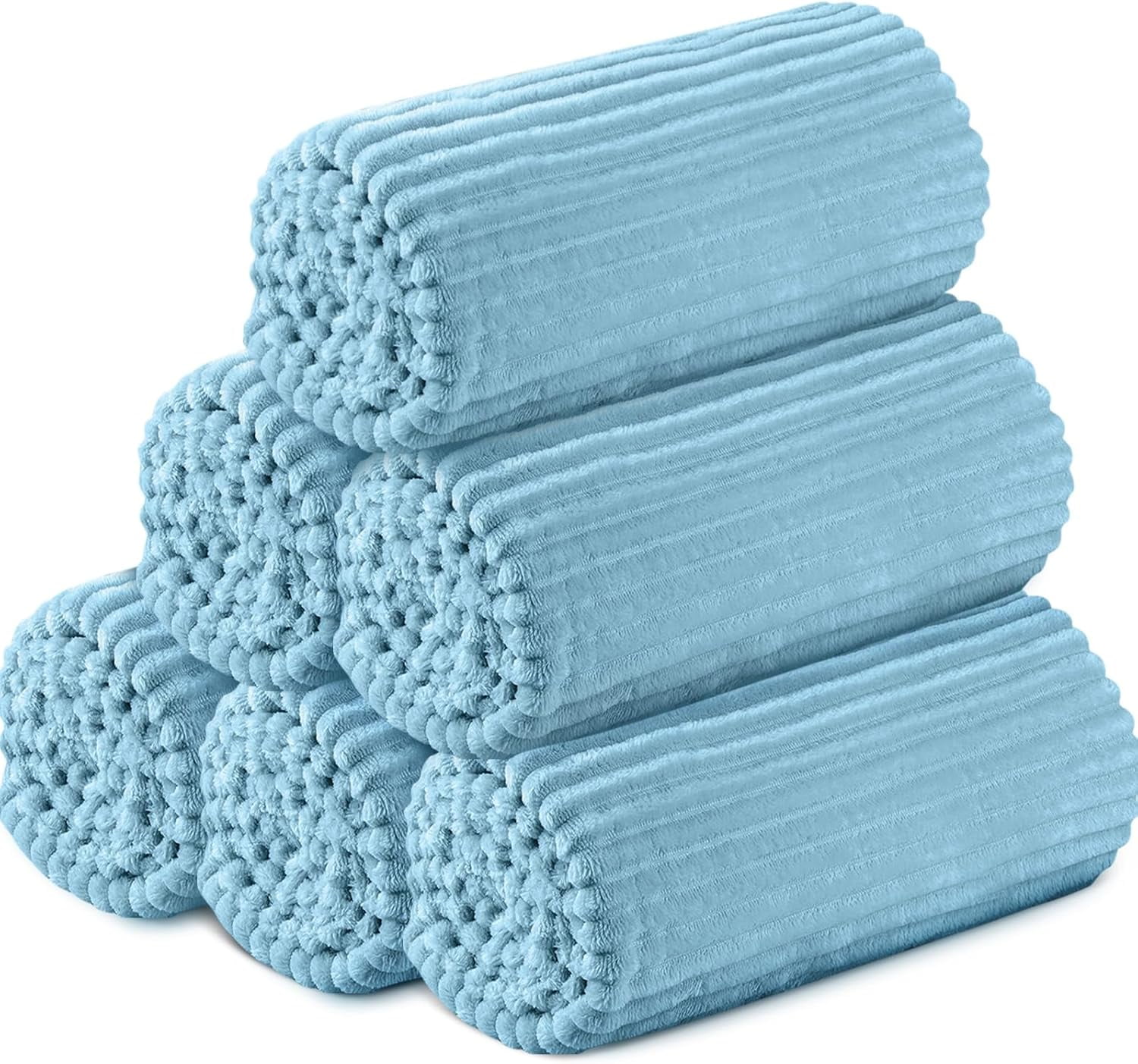 6 Pcs Flannel Throw Blanket Bulk 50 x 60 in Sleepover Blankets Outdoor ...