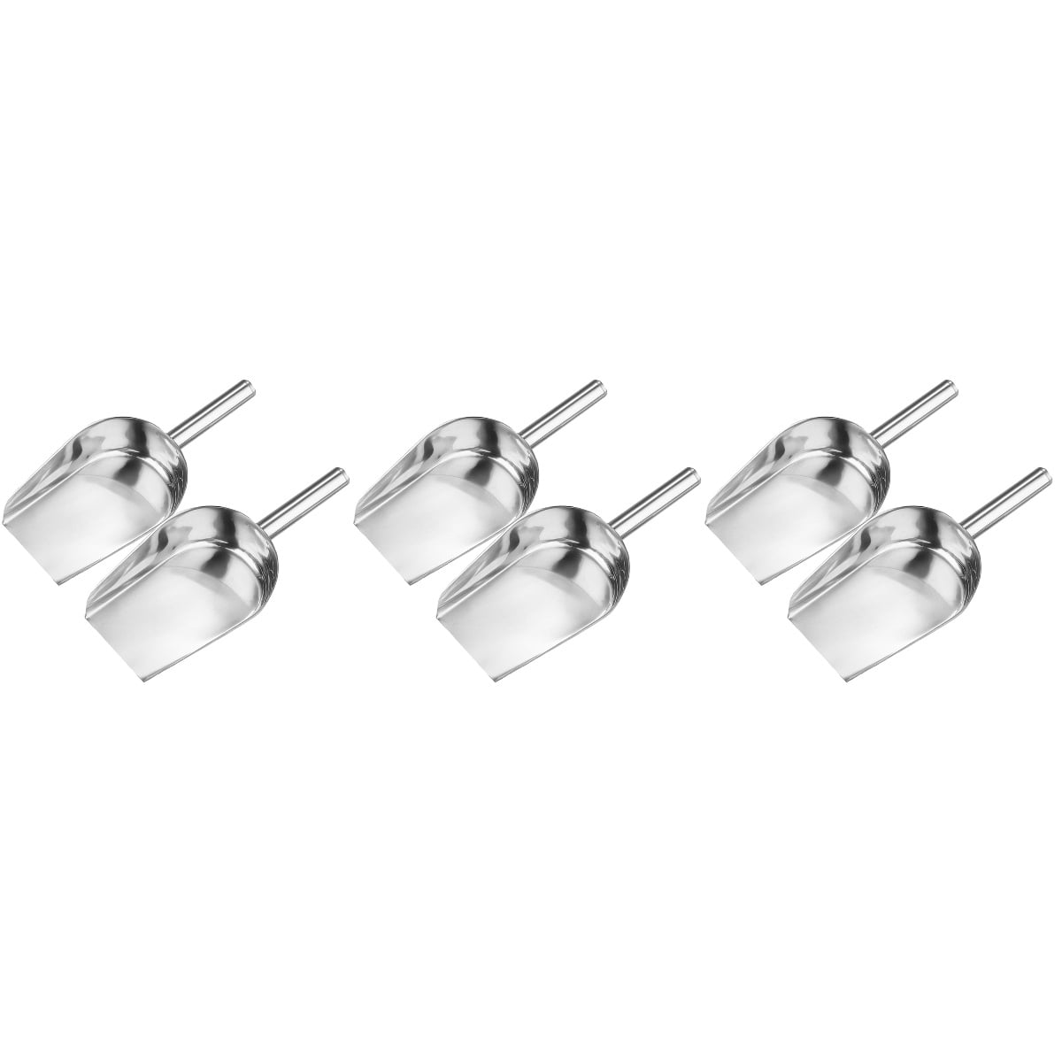 6 Pcs Flat Bottom Stainless Steel Spatula Coffee Scoop Cereal Shovel ...