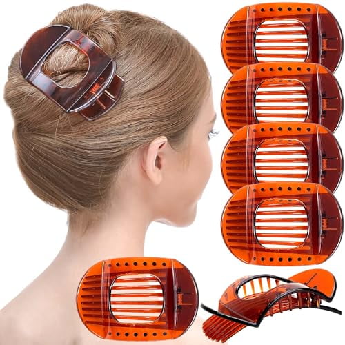 6 Pcs Flat Claw Hair Clips for Women Thick Hair French Round Duckbill ...