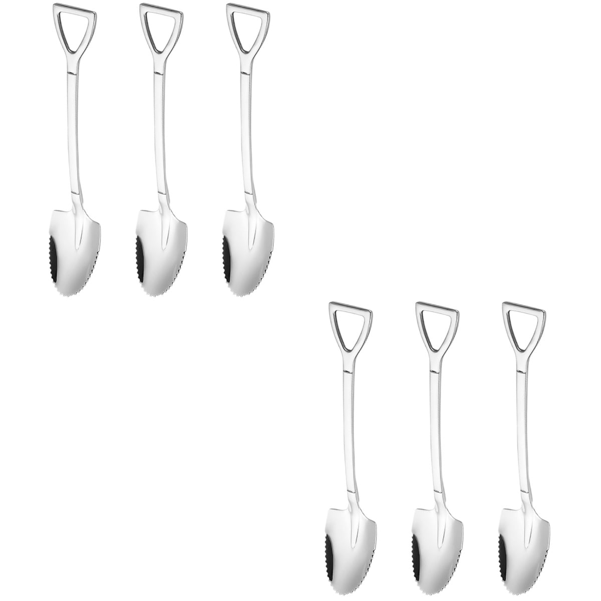 6 Pcs Flatware Baby Spoon Pear Scraping Spoons Stainless Steel Scraper ...