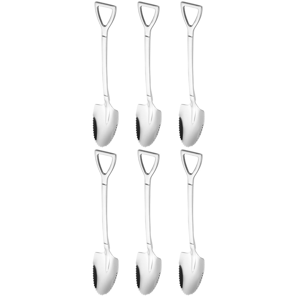 6 Pcs Flatware Mini Scoop Stainless Steel Fruit Scoop Serrated Spoons ...