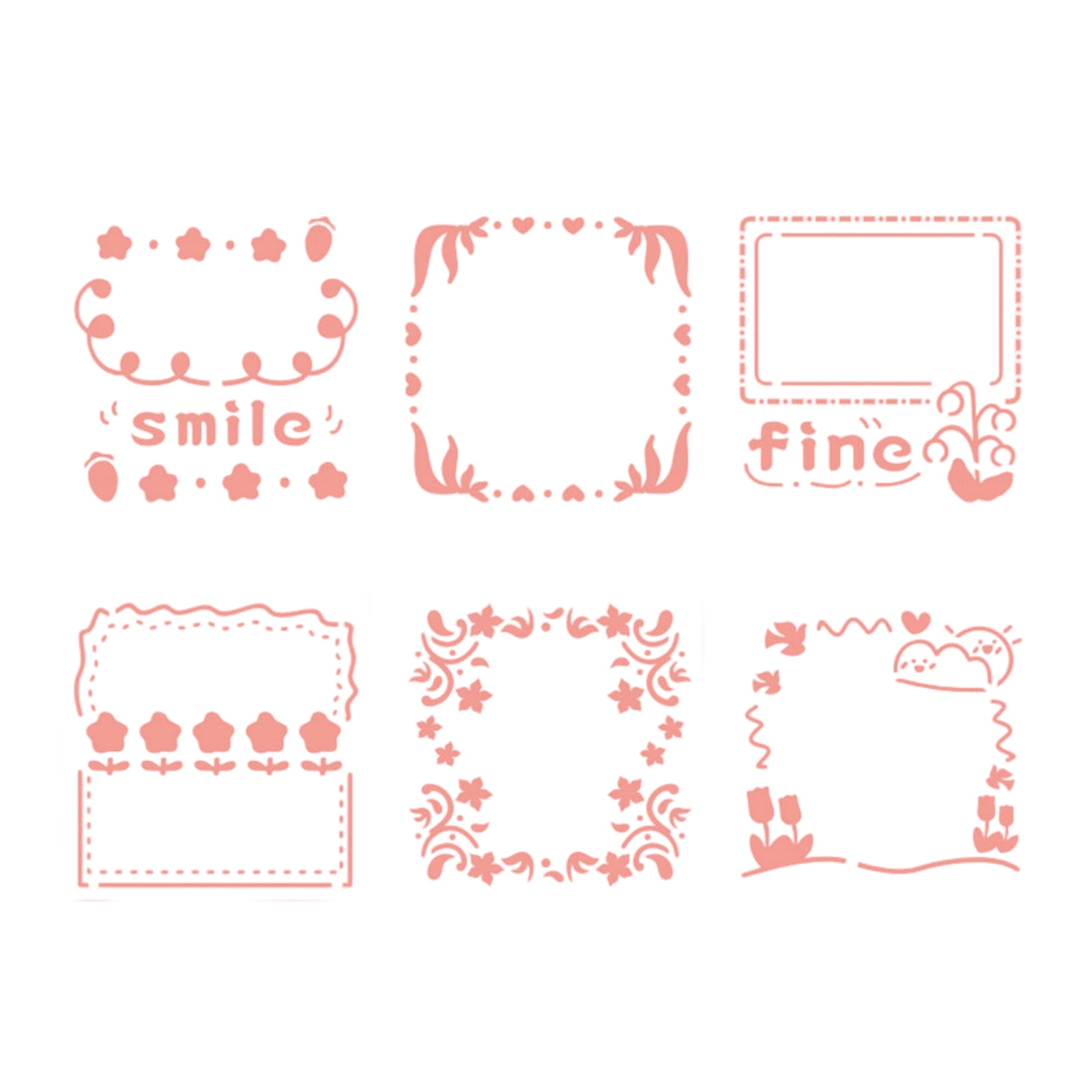 6 Pcs Floral Painting Stencil Hollow Out Flower Stencils Journal ...