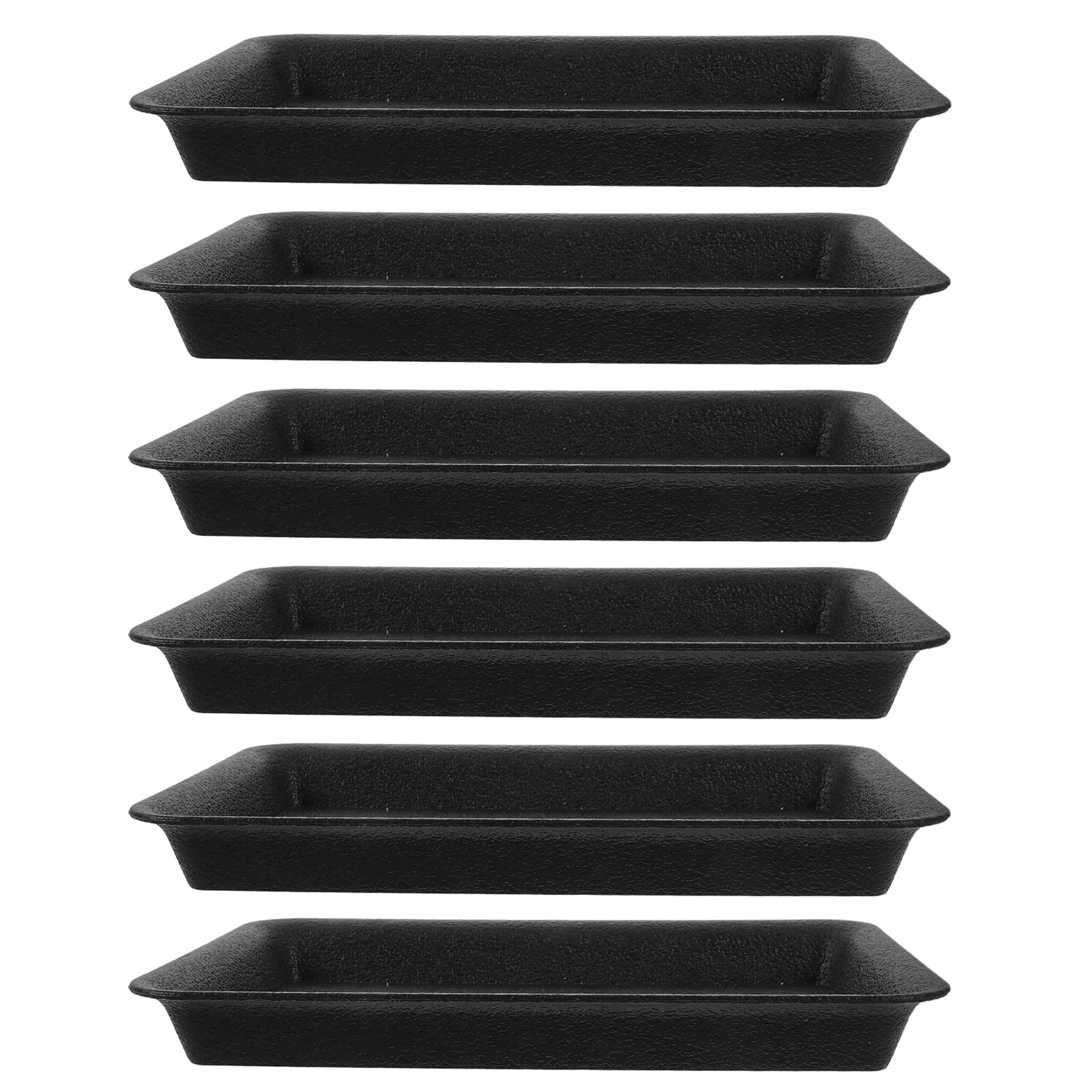 TABLZONE Durable Rectangular Plant Saucers Water Collection 6pcs Black ...