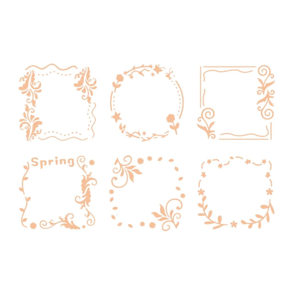 6 Pcs Flower Stencils for Painting Hollow Out Floral Stencils Drawing ...