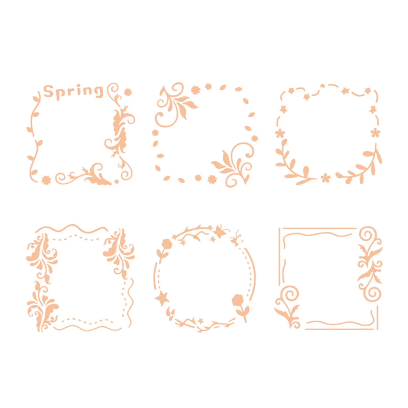 6 Pcs Flower Stencils for Painting on Wall Scrapbooking Crafts Floral ...