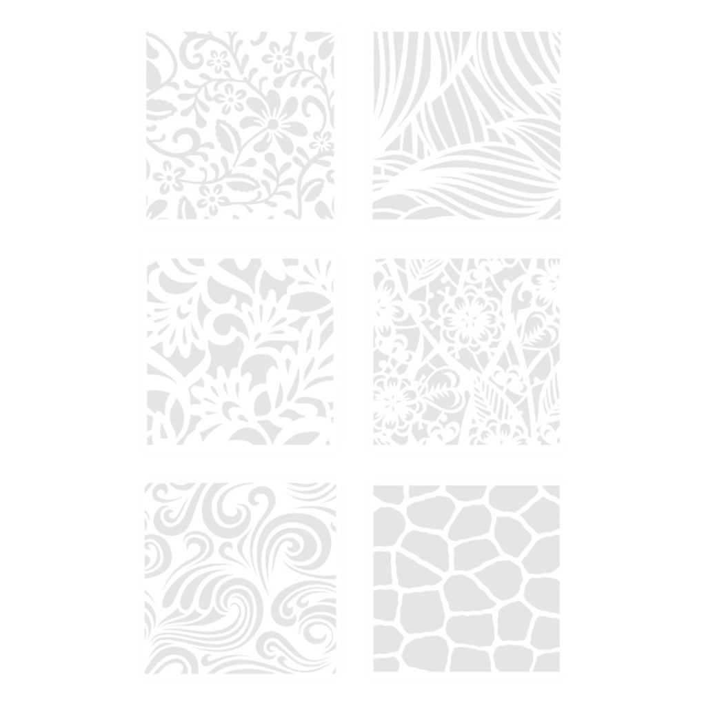 6 Pcs Flowers Stencils Drawing Templates Stencils Hollow Out Painting ...