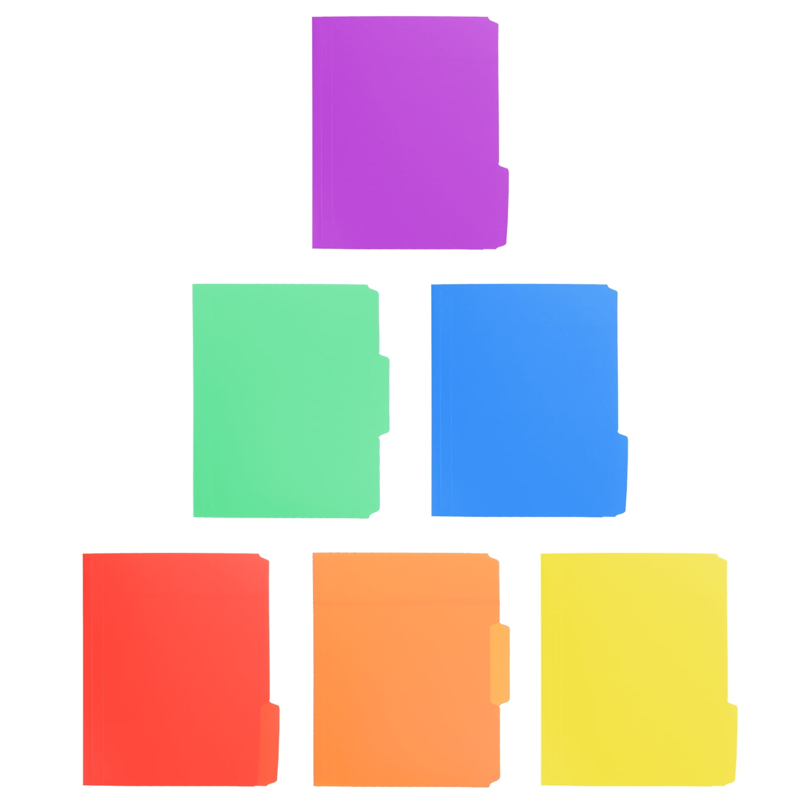 6 Pcs Folder Colorful File Folders Pocket Manilla Simple Office Plastic ...