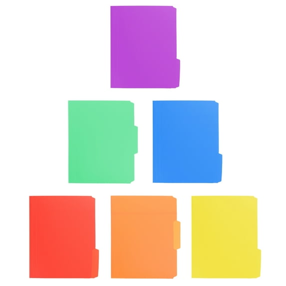 6 Pcs Folder Colorful File Folders Pocket Manilla Simple Office Plastic ...