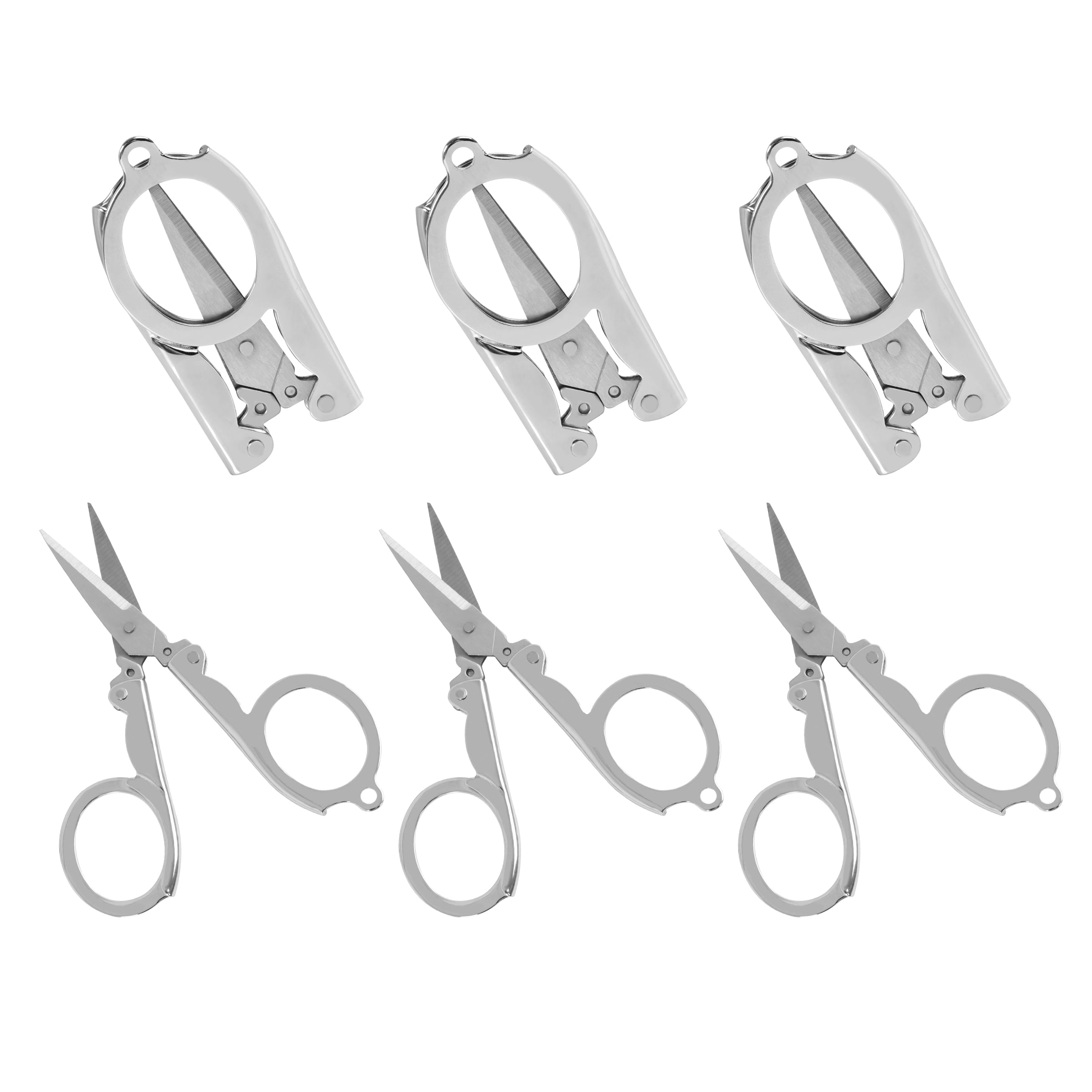 6 Pcs Folding Scissors Travel, Stainless Steel Foldable Scissors Mini ...