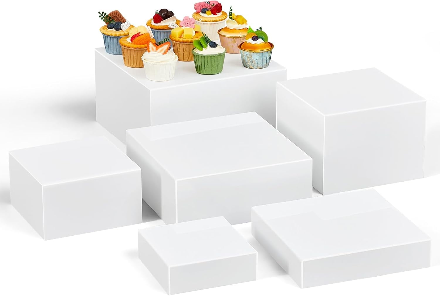 6 Pcs Food Risers for Buffet Table Large Buffet Risers Acrylic Display ...