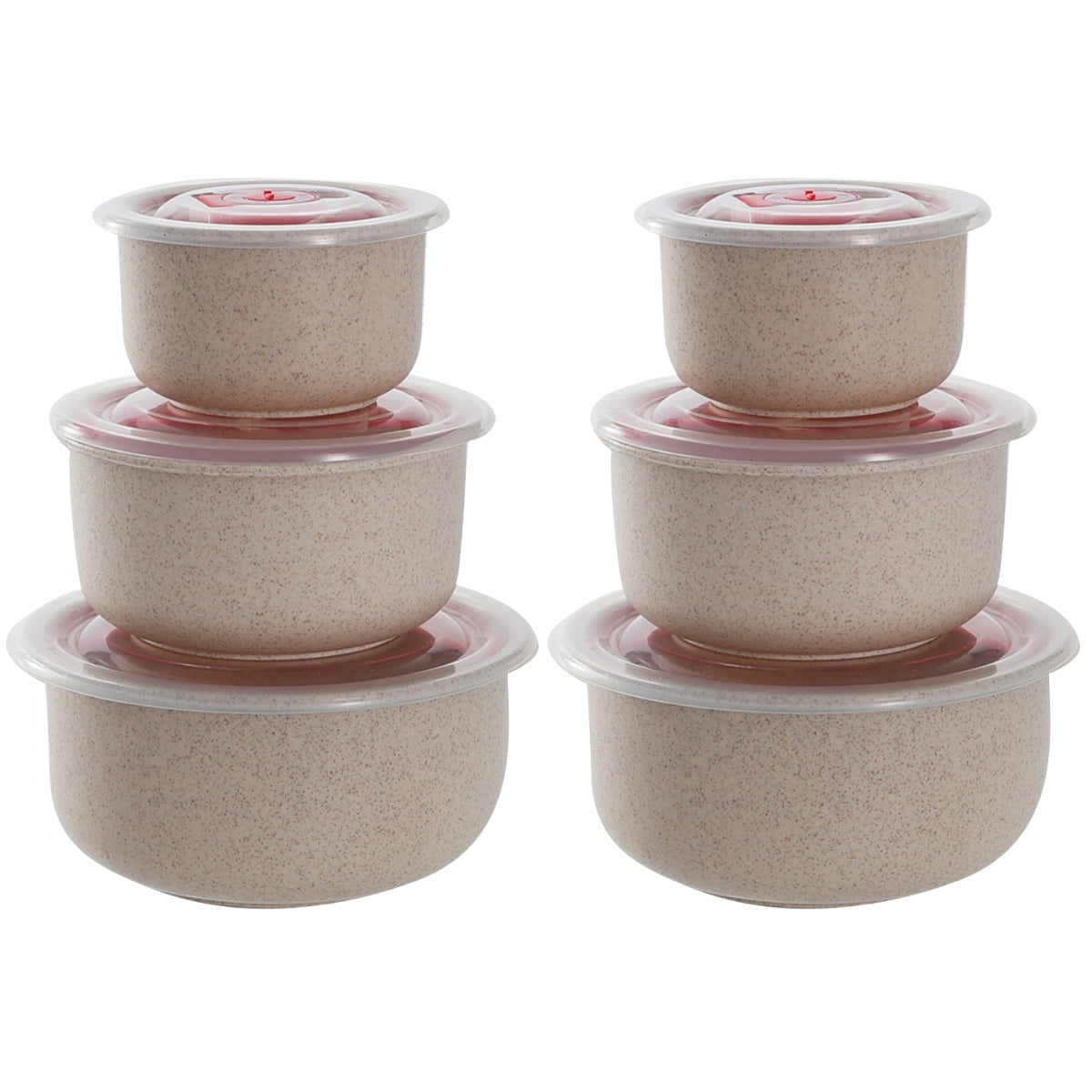 6 Pcs Food Storage Container Lunchbox Box Hook Organizer Wheat Bento ...