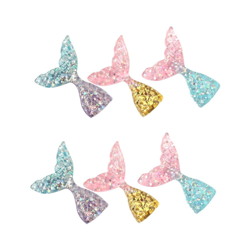 6 Pcs Fridge Magnet Stickers Mermaid Fish Tail Cartoon Stickers Resin ...