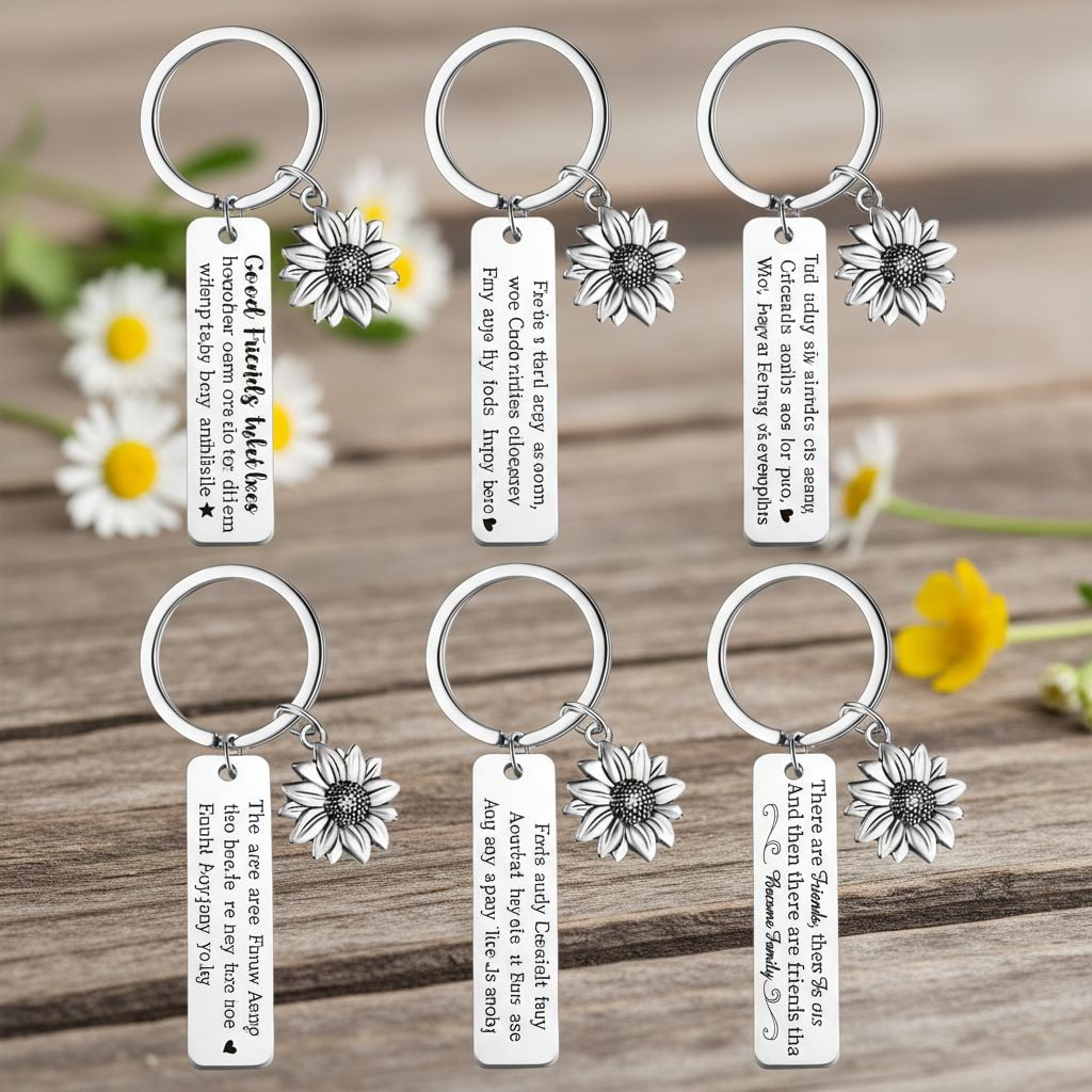 6 Pcs Friendship Keychains for Women Best Friend Stainless Steel ...