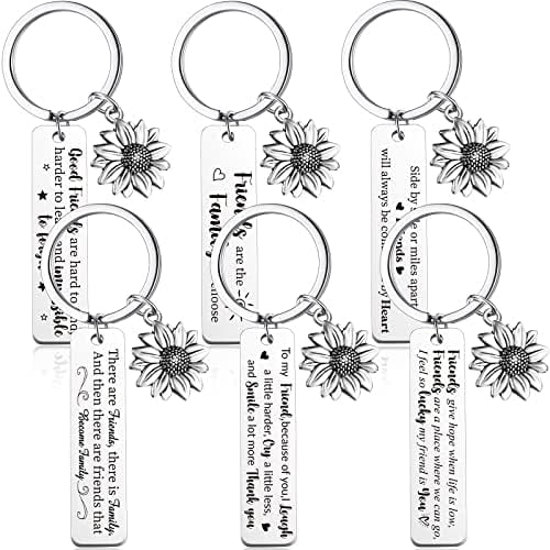 6 Pcs Friendship Keychains for Women Best Friend Stainless Steel ...