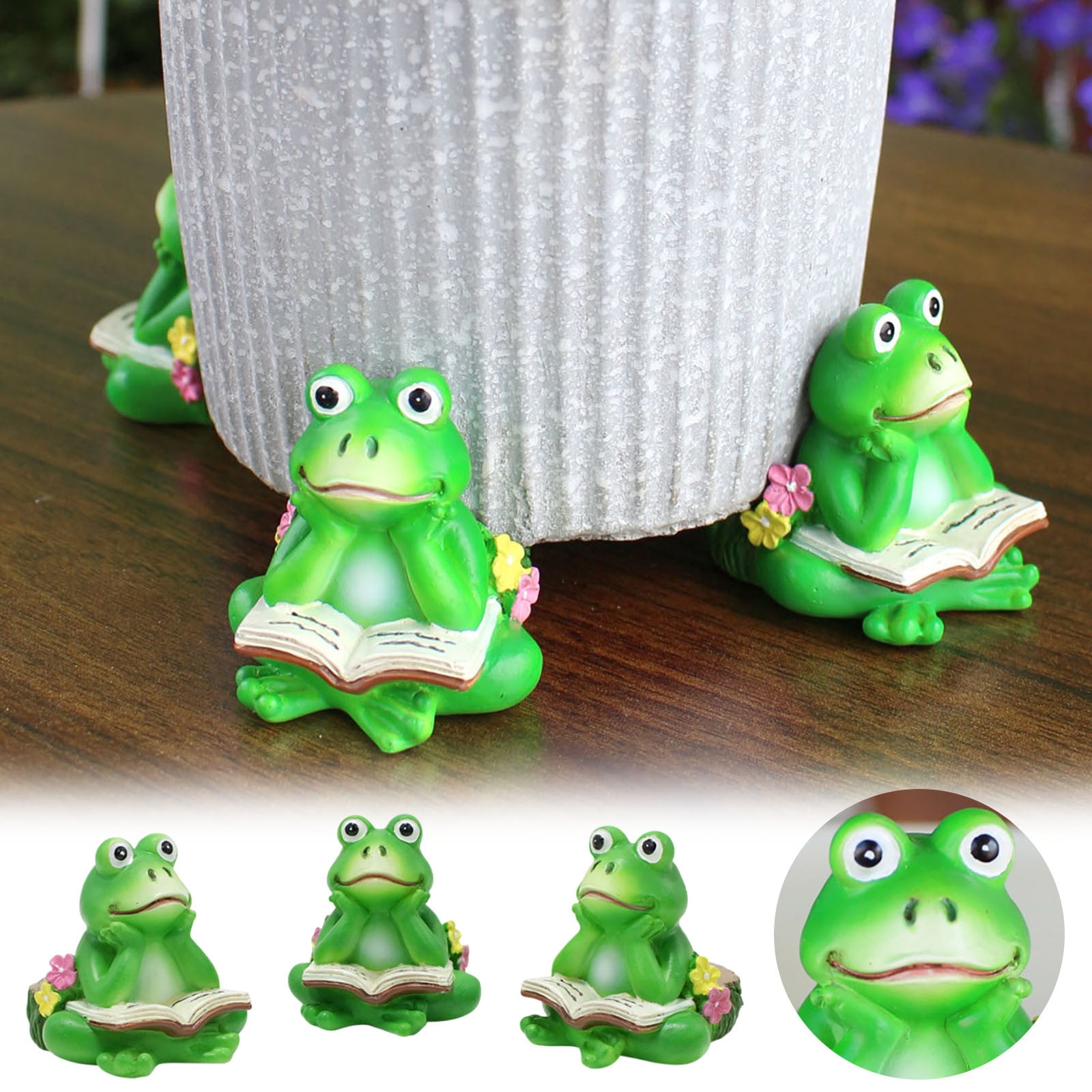 6 Pcs Frog Planter Feet for Outdoor Pots, Cute Animal Shaped Resin Pot ...