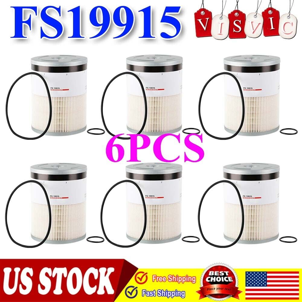 6 Pcs Fuel Filter with Water Separator For Detroit Diesel DD13 DD15 ...
