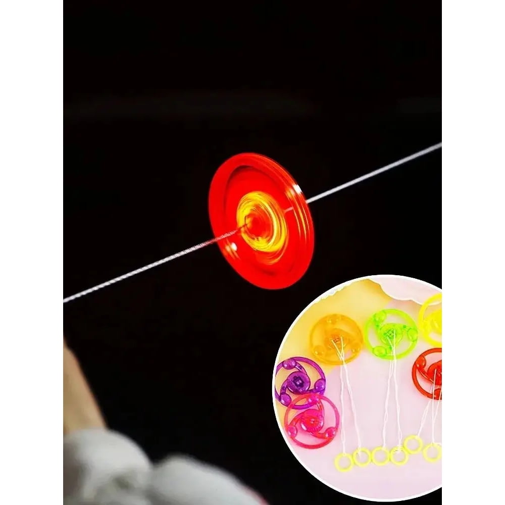 6 Pcs Fun Hand Pulled LED Light Up Flywheel Toys Children's Day Party ...