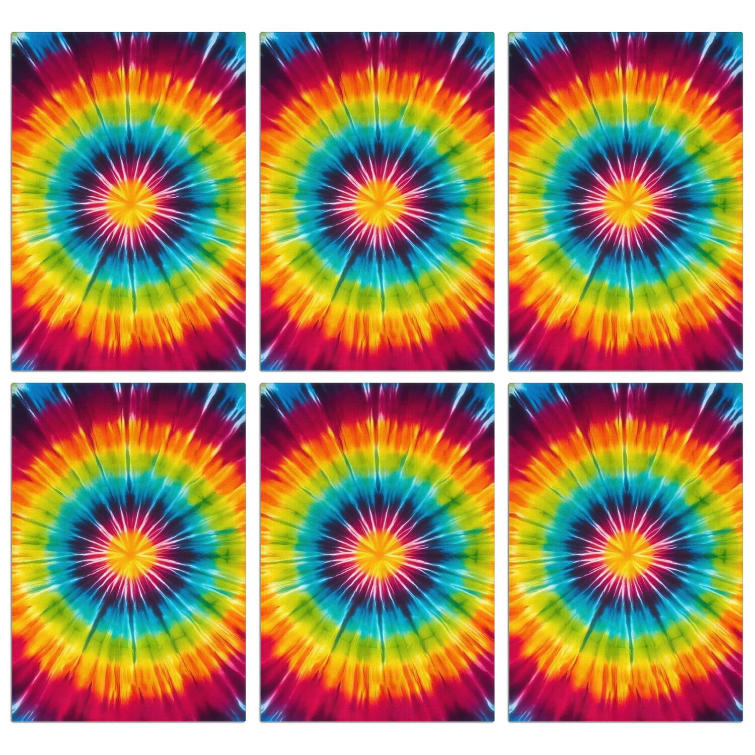 6 Pcs Funny Kitchen Towels,Colorful Rainbow Tie Dye Spiral Pattern ...